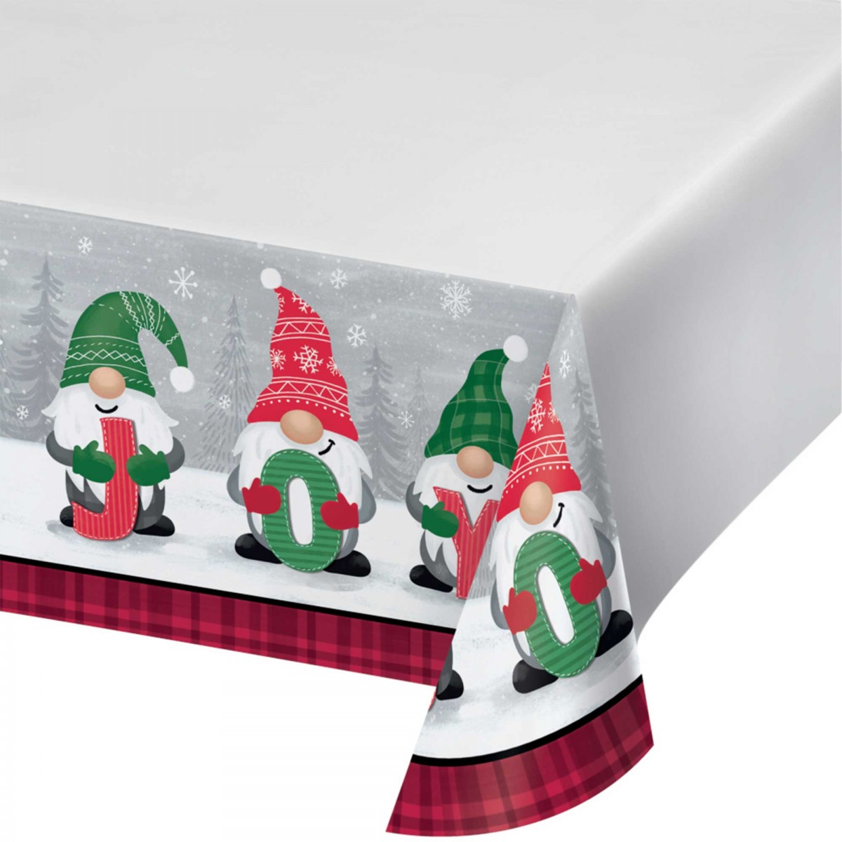 Christmas Holiday Gnomes Paper Table Cover | Express Party Supplies