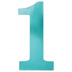 Number 1 Party Decorations - Cutouts Small Foil Board Blue 23cm