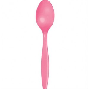 Candy Pink Plastic Spoons Pack of 24 | Express Party Supplies