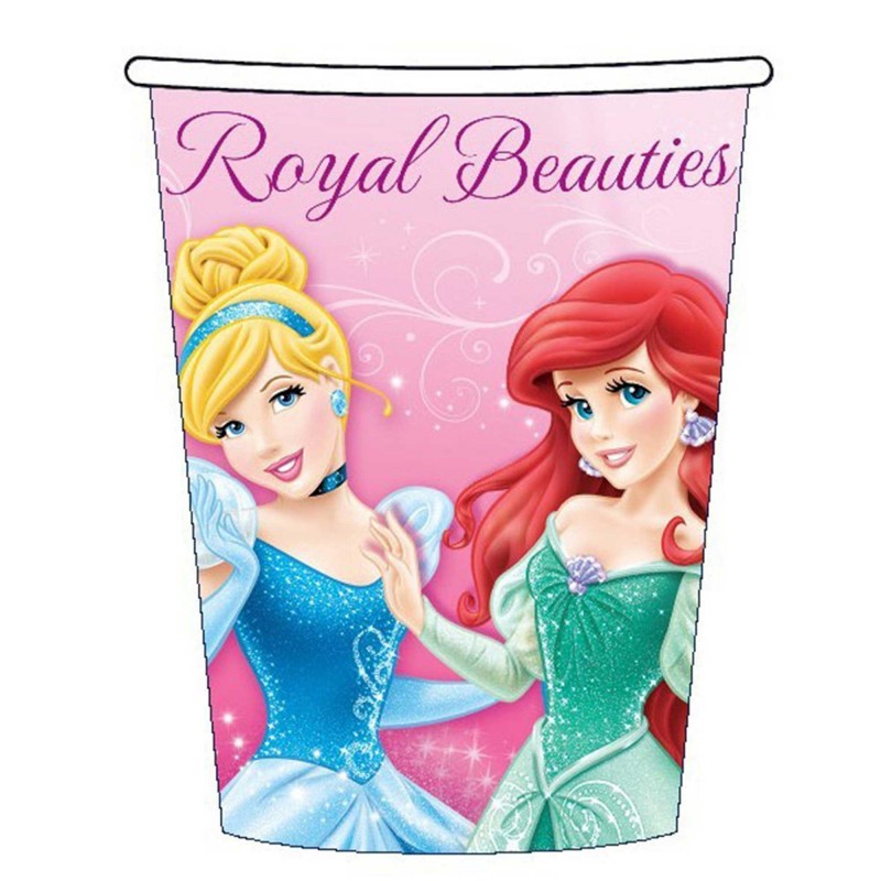 Disney Princess Sparkle Royal Beauties Paper Cups 266ml Pack of 8