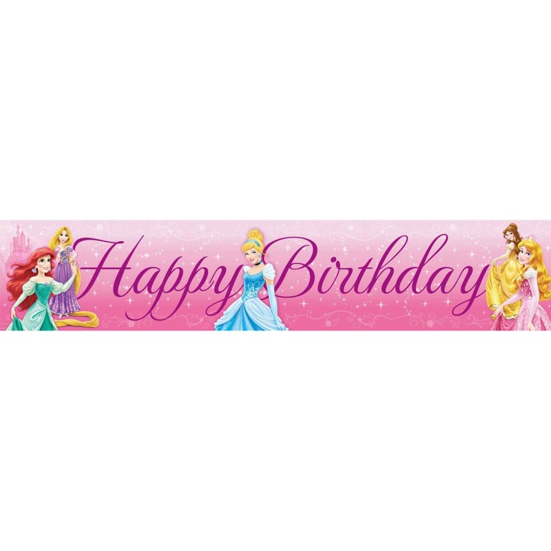 Disney Princess Sparkle Plastic Banner 1.5m x 30cm