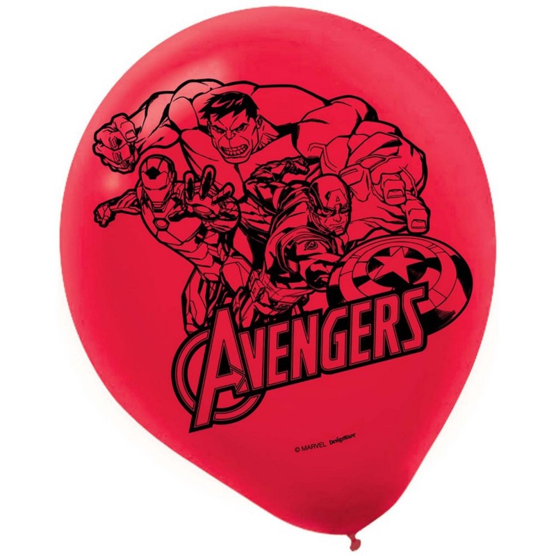 Teardrop Assorted Colours Avengers Epic Latex Balloons 30cm Pack of 6