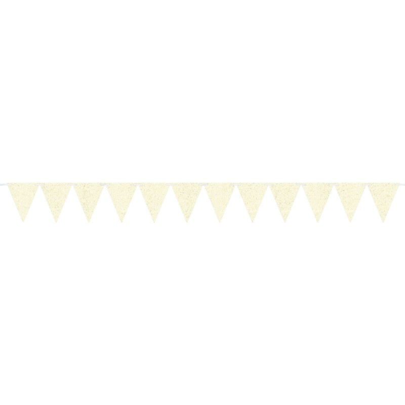 Glittered White Sparkle Pennant Banner | Express Party Supplies