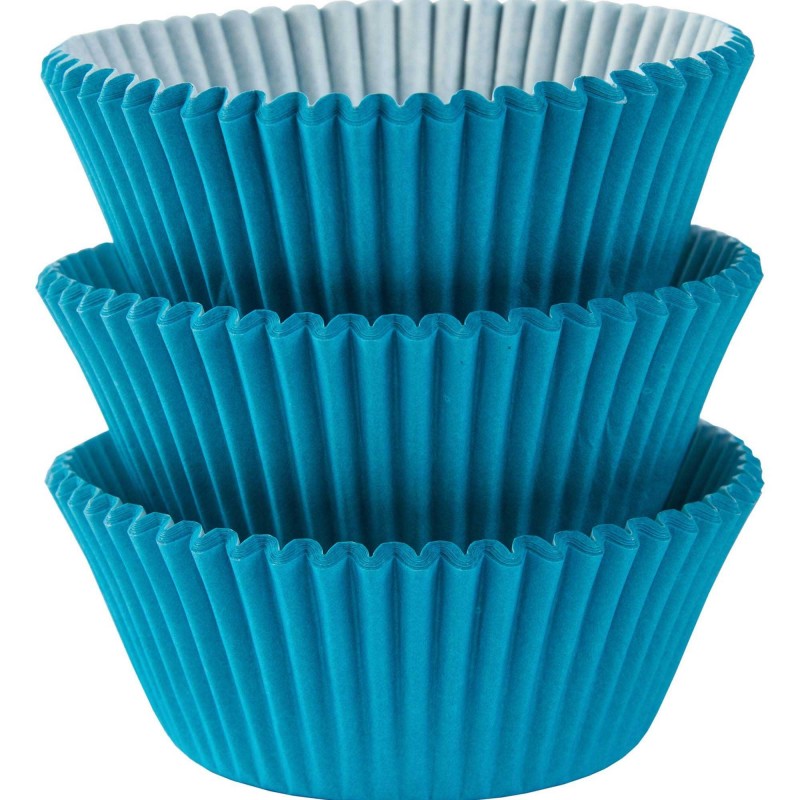 Caribbean Blue Mini Cupcake Cases | Express Party Supplies