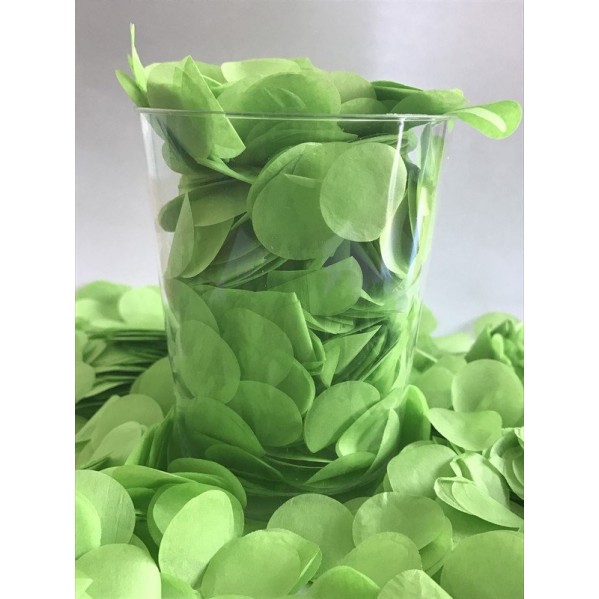 Light Green 2cm Tissue Circles Confetti 200g Single Pack
