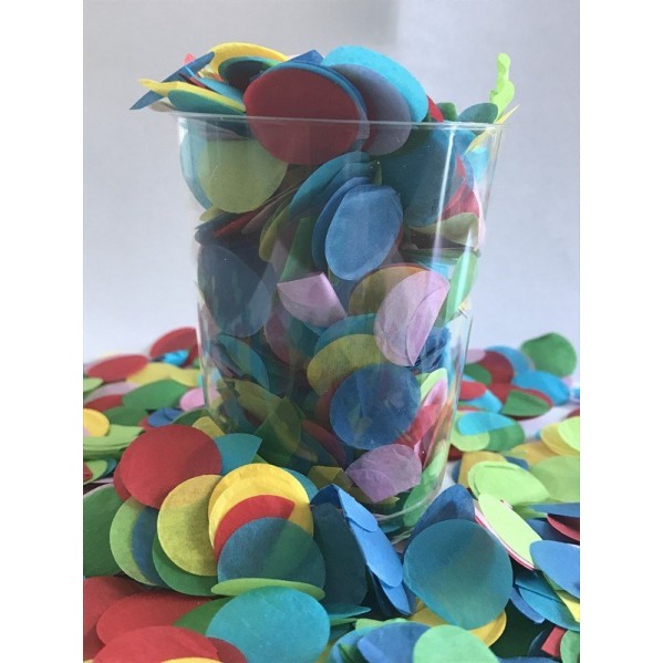 Multi Coloured 2cm Tissue Circles Paper Confetti 200g
