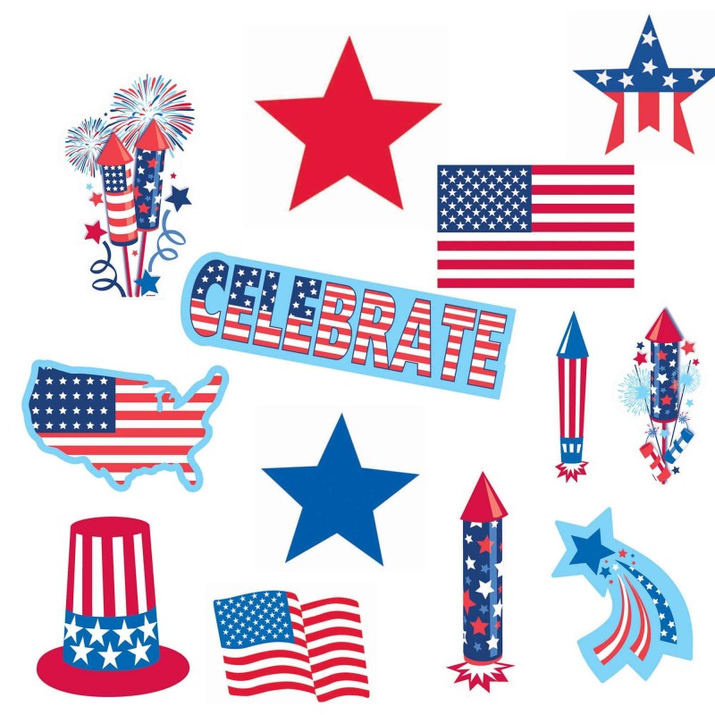 USA Patriotic Mega Value Cutouts Pack of 30 | Express Party Supplies