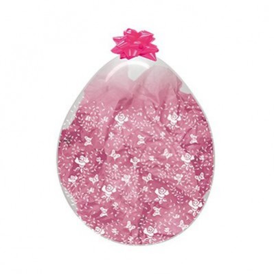 Teardrop Crystal Clear Butterflies Flowers Stuffing Balloons 45cm 6pk