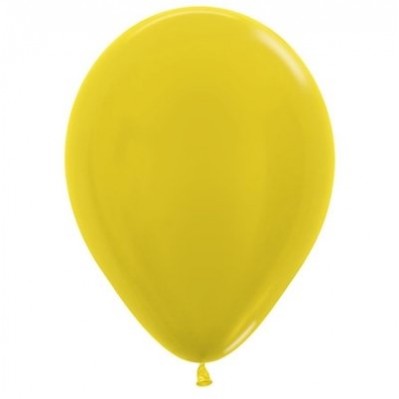 Metallic Yellow Teardrop Latex Balloons - 30cm - 100 pk