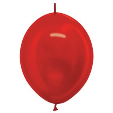 Metallic Red Link O Loon Latex Balloons - 28cm - 25 pk
