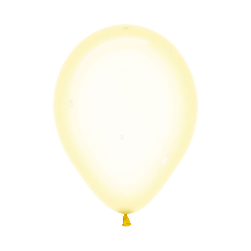 Teardrop Crystal Pastel Yellow Latex Balloons 30cm Pack of 12