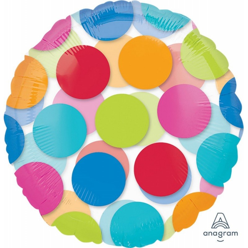 Round Cabana Dots See-Thru Foil Balloon 45cm | Express Party Supplies