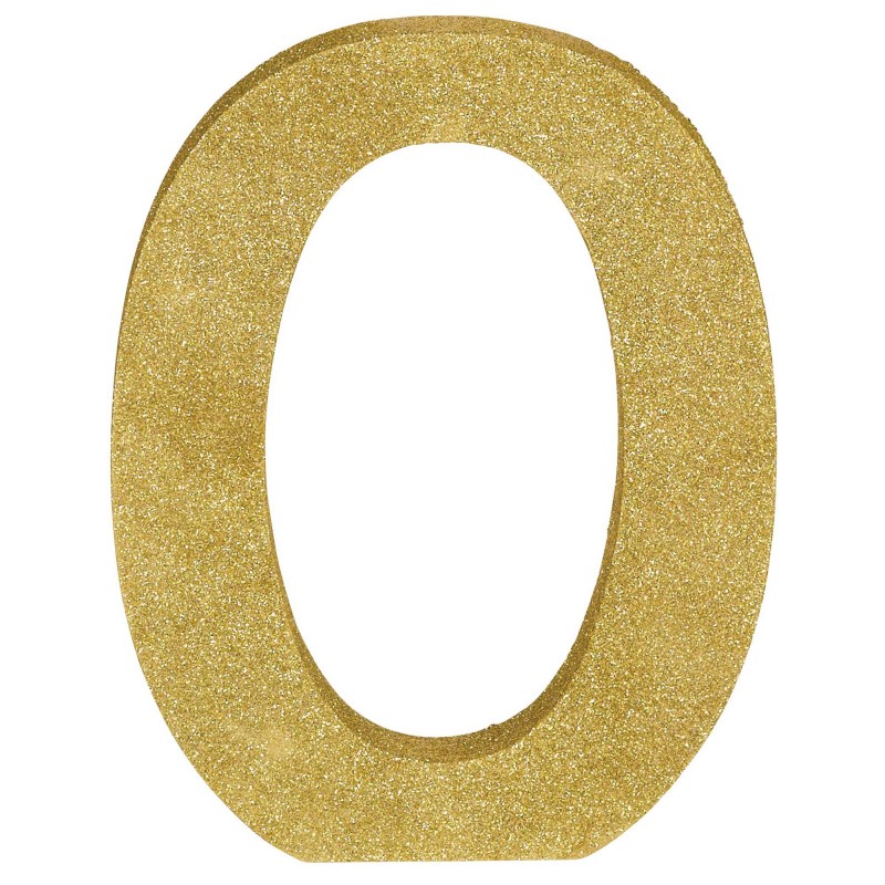 Letter O Party Decorations - MDF Glittered Gold