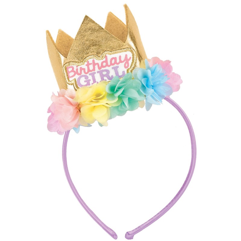 Happy Birthday Party Supplies - Fabric Headband with Crown