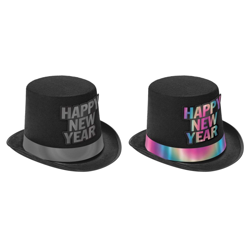 Happy New Year Reflective Top Hat | Express Party Supplies