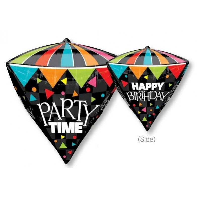 Diamondz UltraShape Happy Birthday Party Time Shaped Balloon