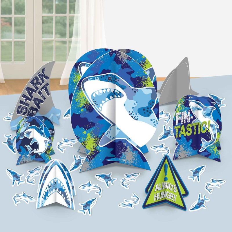 Shark Splash Party Decorations - Decorating Kit Table