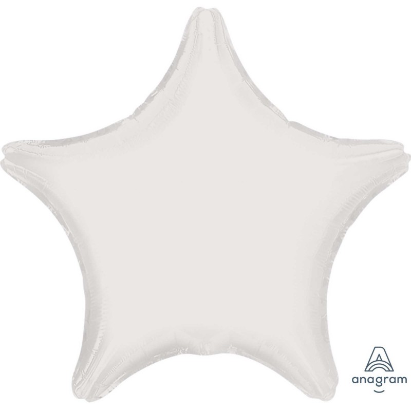 Metallic White Star Shaped Balloon - 45cm | Express Party Supplies