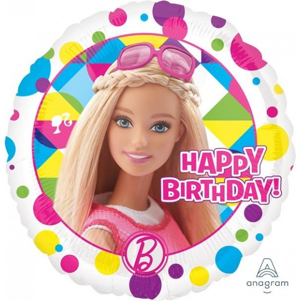 Round Barbie Sparkle Standard HX Happy Birthday! Foil Balloon 45cm