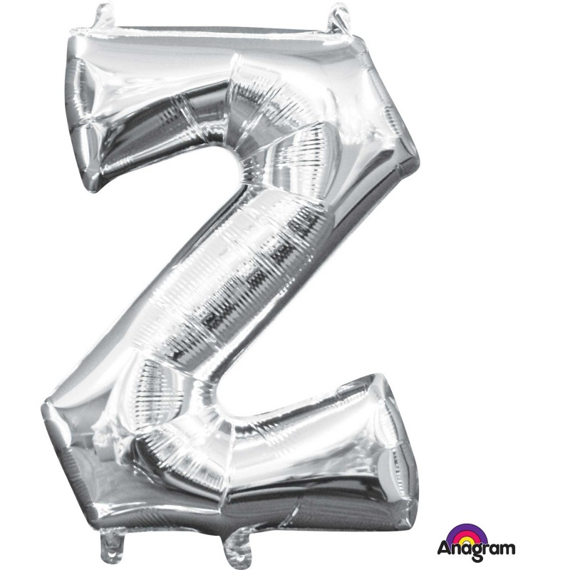 Silver CI: Letter Z Shaped Balloon 40cm | Express Party Supplies