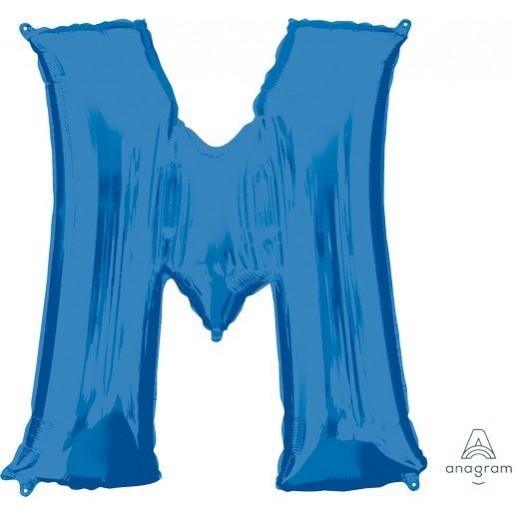 Blue Letter M Shaped Balloon - 53cm x 81cm | Express Party Supplies