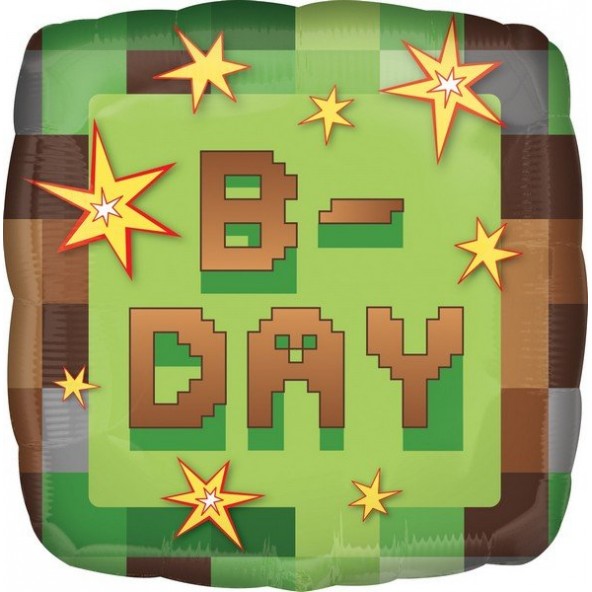 Minecraft TNT B-Day Square Shaped Balloon - 45cm