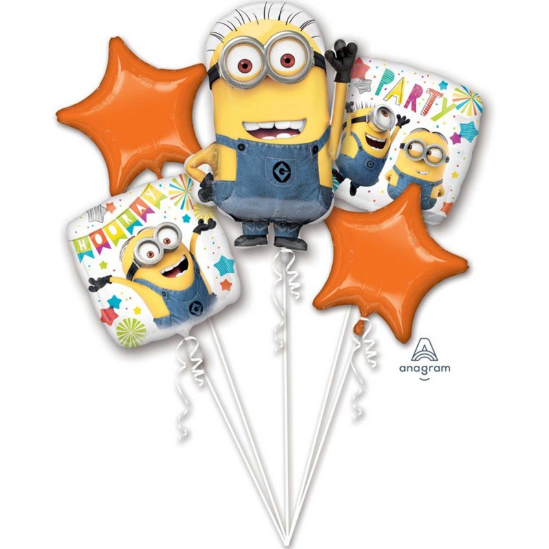 Minions Despicable Me Bouquet Shaped Balloons - 5 pk