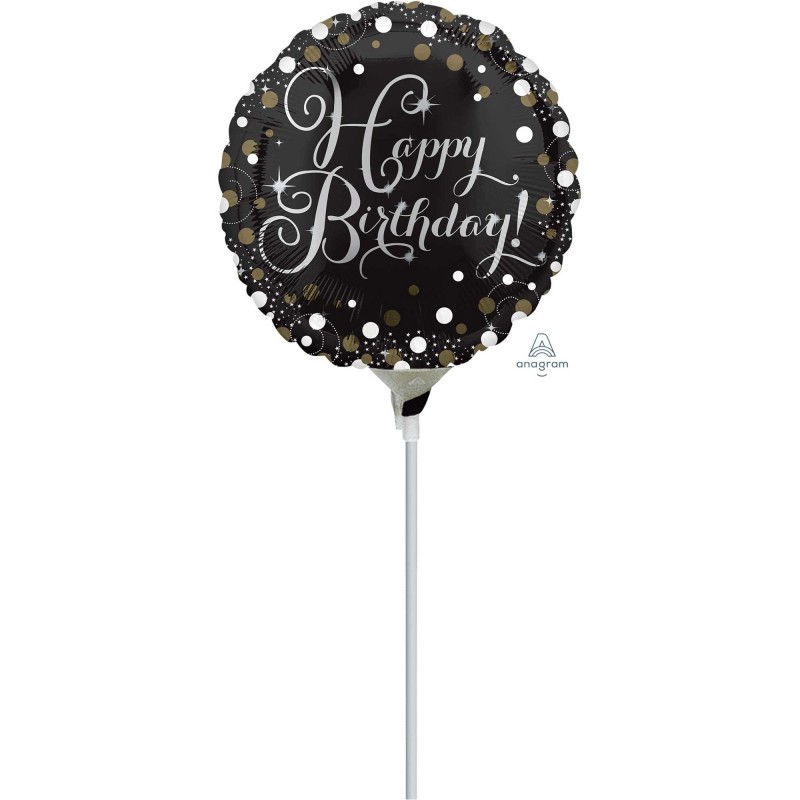 Happy Birthday! Sparkling Celebration Round Foil Balloon - 22cm