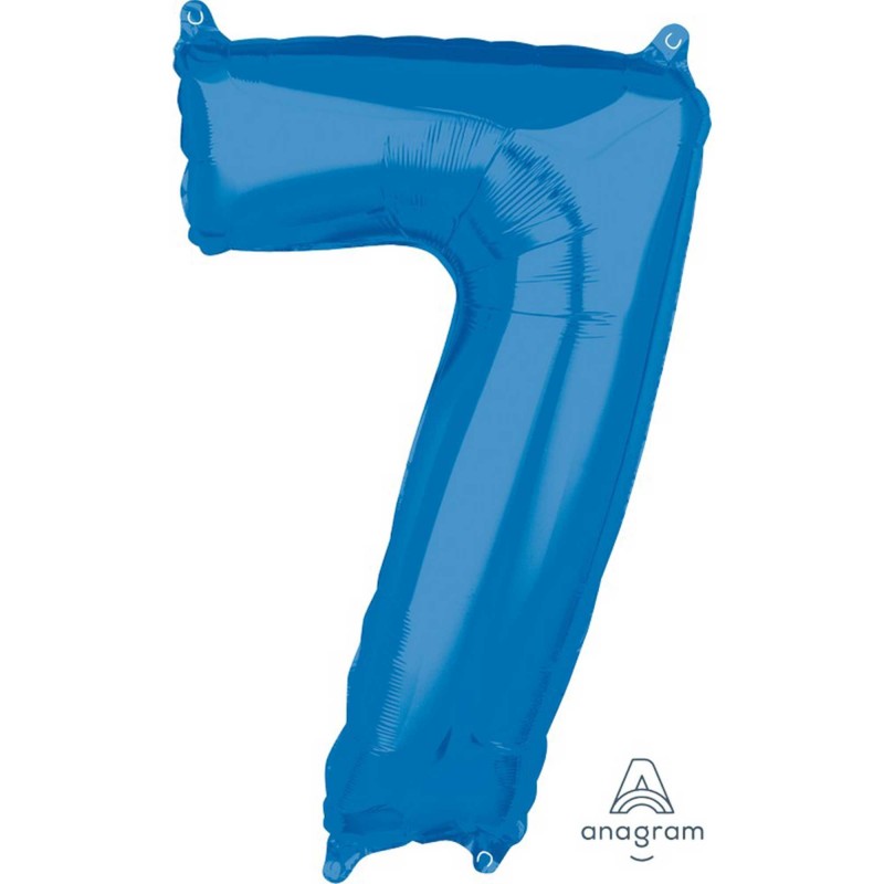 Number 7 Party Decorations - Shaped Balloon Mid-Size Blue 66cm