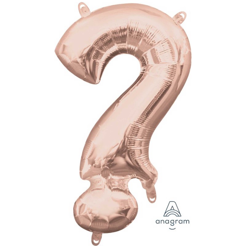 Rose Gold Question Mark Symbol CI: ? Shaped Balloon 40cm