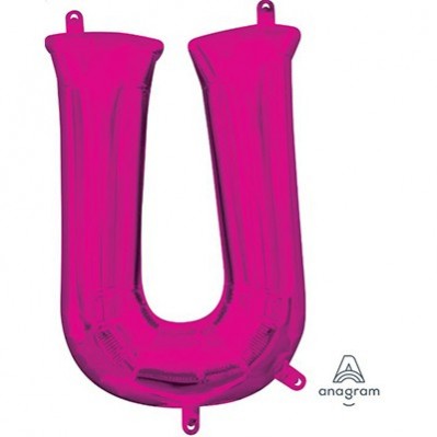 Pink CI: Letter U Shaped Balloon 40cm | Express Party Supplies