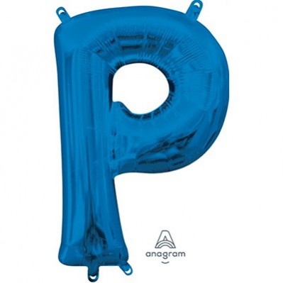 Blue CI: Letter P Shaped Balloon 40cm | Express Party Supplies