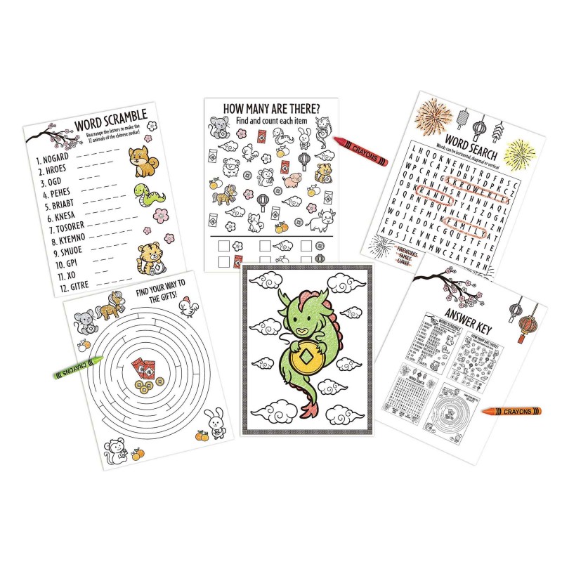 Chinese New Year Activity Sheets Party Games | Express Party Supplies