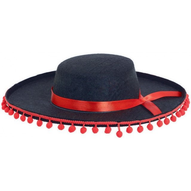 Mexican Fiesta Party Supplies - Spanish Hat with Ball Fringe