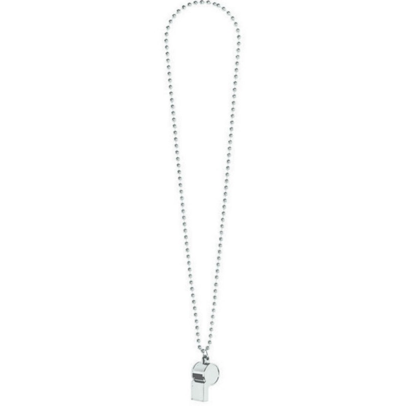 Silver Whistle On Chain Necklace | Express Party Supplies