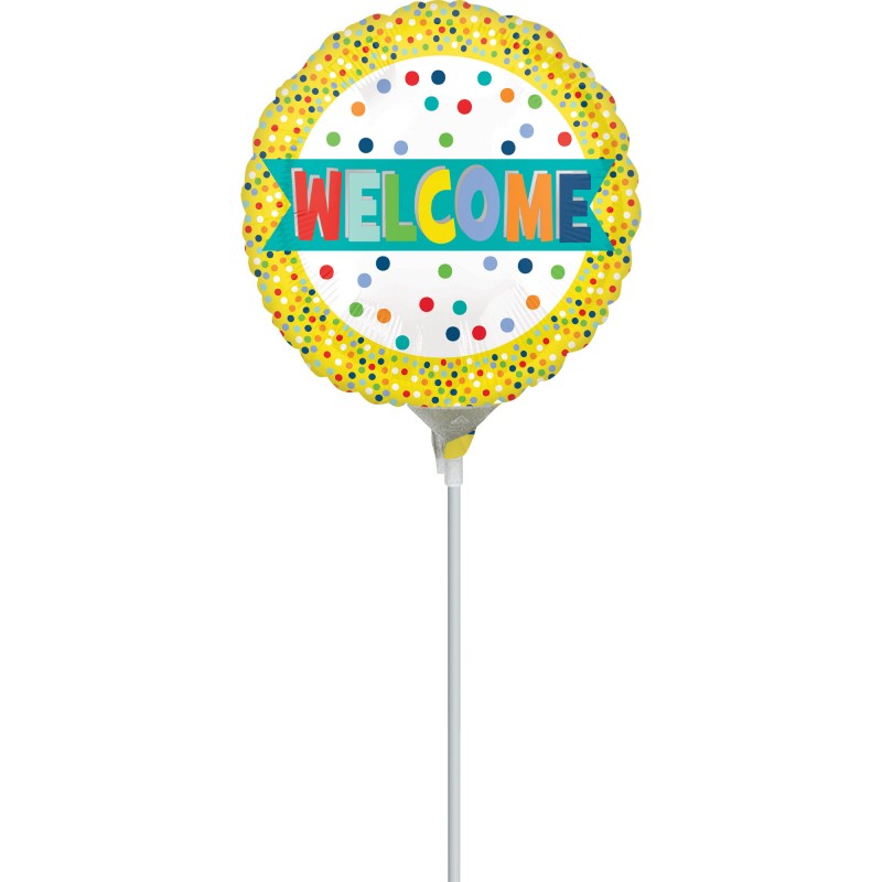 Welcome Lots of Dots Round Foil Balloon - 22cm