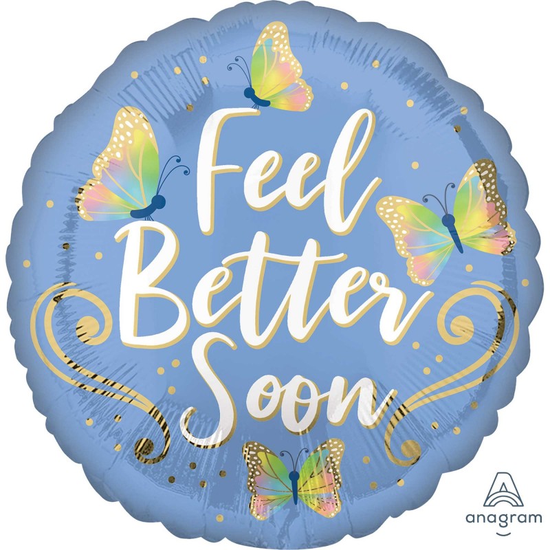 Get Well Party Decorations - Foil Balloon Butterflies Feel Better Soon