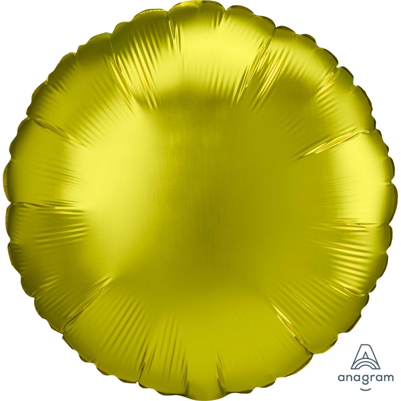 Satin Luxe Lemon Round Foil Balloon - 45cm | Express Party Supplies