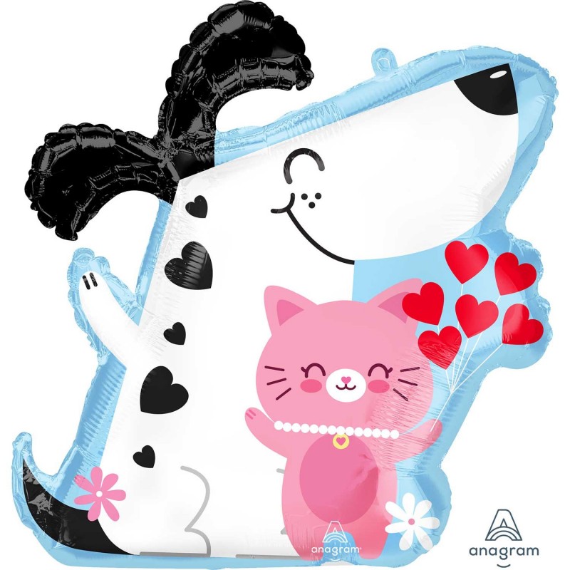 Crazy Love Dog & Cat Shaped Balloon - 45cm x 45cm