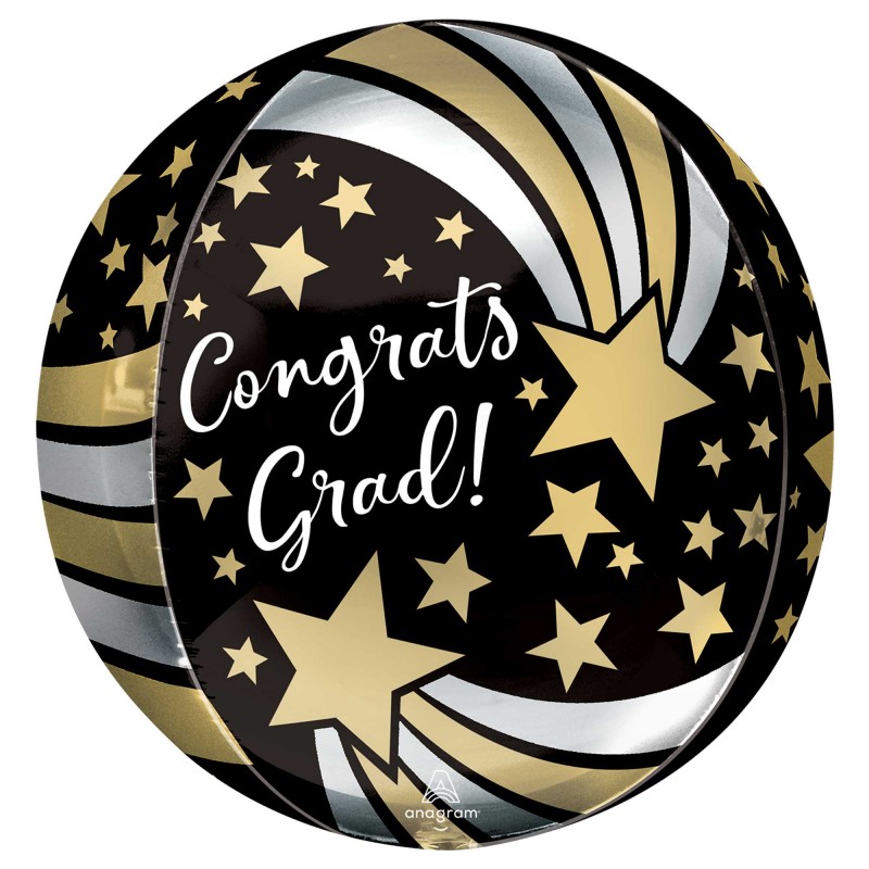 Graduation Congrats Grad! Shooting Stars Orbz XL Shaped Balloon