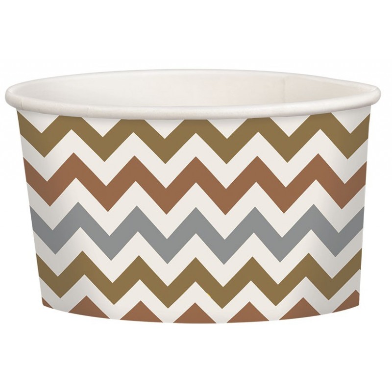 Mixed Metallic Chevron Design Treat Paper Cups 280ml Pack of 20