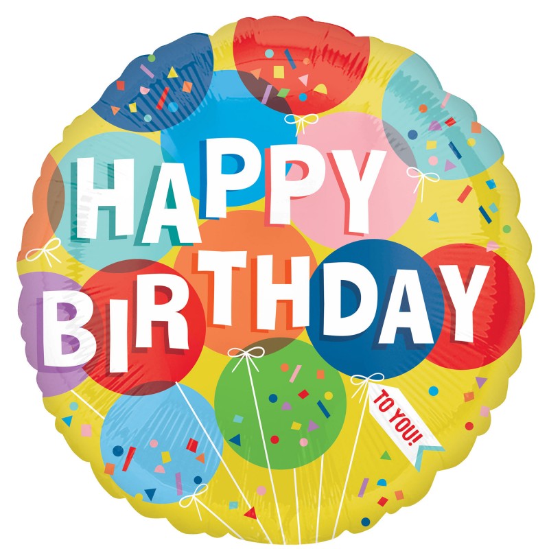 Happy Birthday Sunny Balloons Round Foil Balloon - 45cm