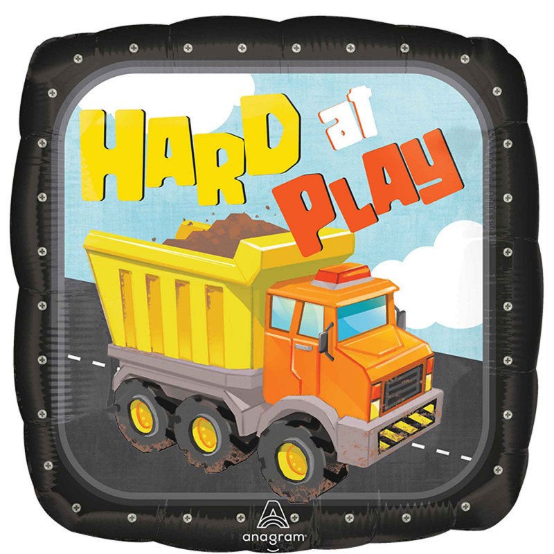 Under Construction Hard at Play Square Shaped Balloon - 45cm