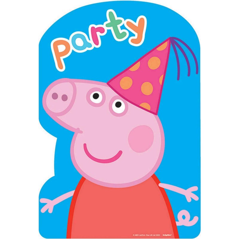 Peppa Pig Postcard Invitations 16cm Pack of 8 | Express Party Supplies