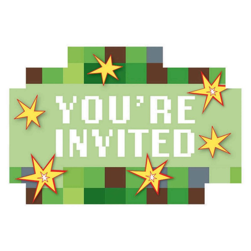 Minecraft TNT Postcard Invitations | Express Party Supplies