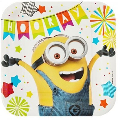 Minions Despicable Me 3 Square Dinner Plates | Express Party Supplies