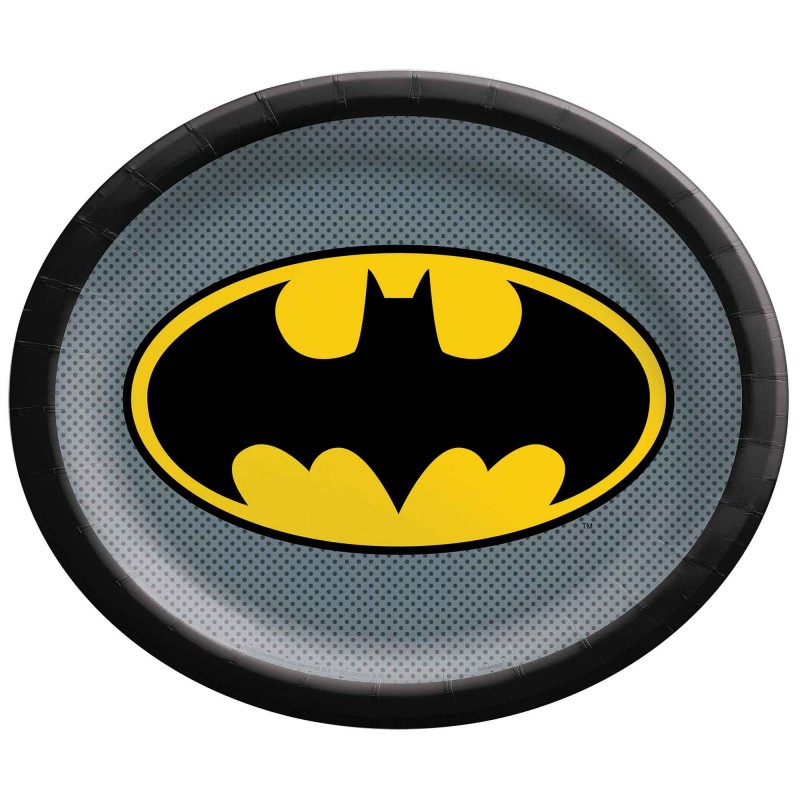 Batman Heroes Unite Shaped Banquet Plates - 30cm x 25cm - 8 pk
