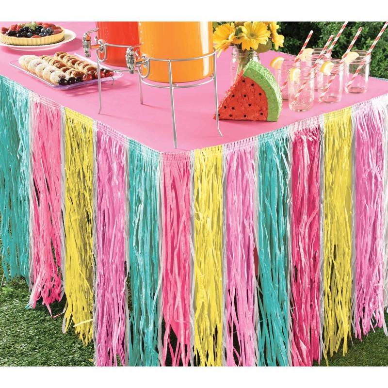 Hawaiian Luau Just Chillin Grass Look Table Skirt