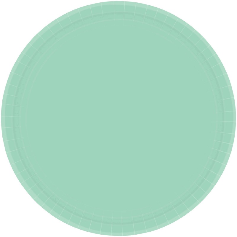 Cool Mint Green Round Lunch Plates - 17cm - 20 pk