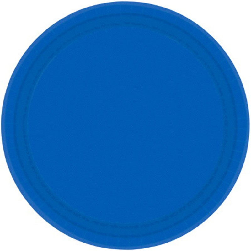 Bright Royal Blue Round Dinner Plates - 23cm - 20 pk
